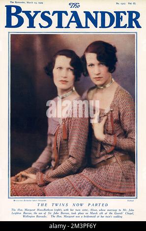 Portrait of society twin sisters, Alison and Margaret Hore-Ruthven ...