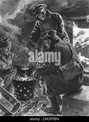 WW1 Christmas on the Western Front, 1914-1918 British troops purchasing ...