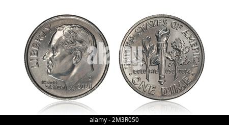 USA one dime, 2020 on white background Stock Photo - Alamy