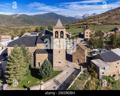 Aerial view of Aisa town with the mountains in the background Stock ...