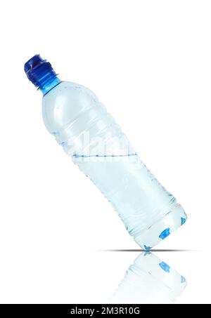 plastic tilted water bottle isolated on white Stock Photo - Alamy