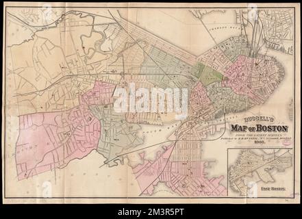 Russell's map of Boston from the latest surveys : colored to show the ...