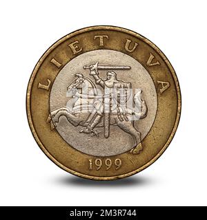 Lithuanian two litai coin of 1999 isolated on white background Stock ...