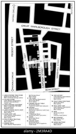 Map of Carnaby Street, 1960s Stock Photo - Alamy