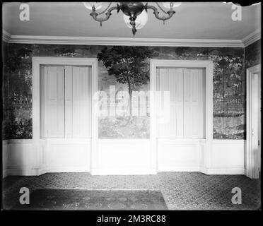 Salem, 142 Federal Street, interior detail, wallpaper and door, Captain ...