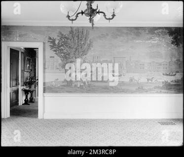 Salem, 142 Federal Street, interior detail, wallpaper and door, Captain ...
