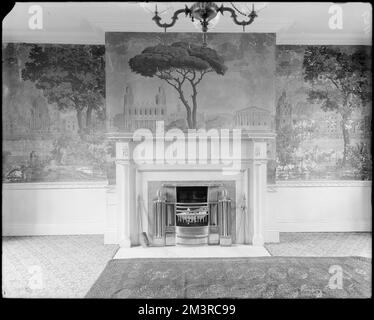 Salem, 142 Federal Street, interior detail, wallpaper and door, Captain ...