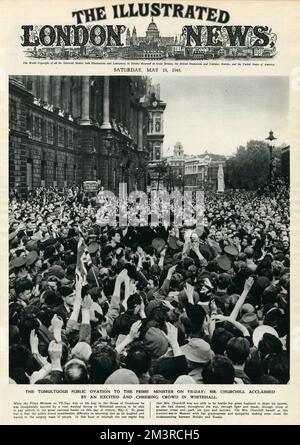 Winston Churchill at VE Day Celebrations Stock Photo - Alamy