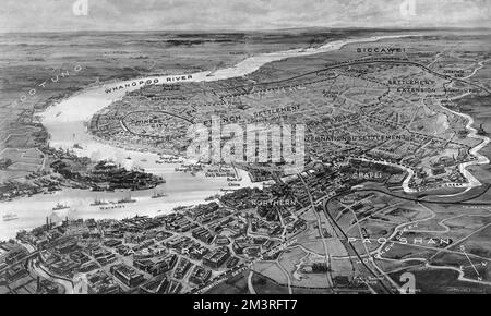 A map of China ; A map of foreign settlements at Shanghai, 1897 Stock ...