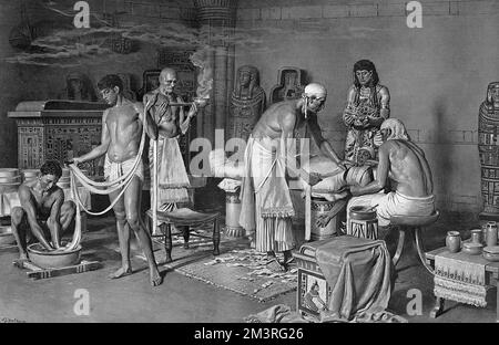 A burial in Ancient Egypt by Matania Stock Photo - Alamy