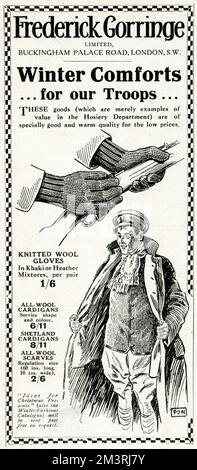 Great War. WW1 winter clothing worn by British soldiers during the ...