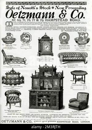 Advert for Oetzmann & Co. Victorian furniture 1890 Stock Photo - Alamy