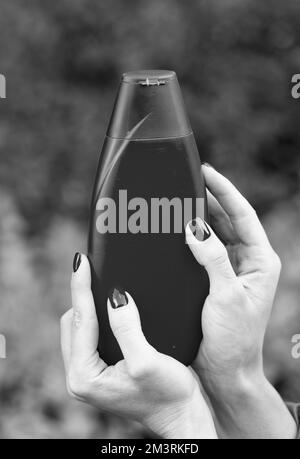 unbranded shampoo advertisement. hair conditioner or body lotion. daily ...