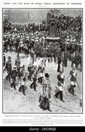 The funeral procession of the late King Edward VII. Queen Mary's State ...