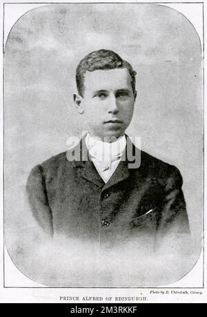 A portrait of Prince Alfred, Duke of Edinburgh, from 1856, offering a ...