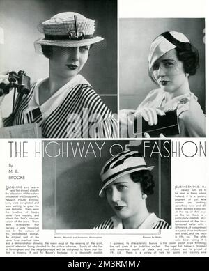 Model wearing fashionable stripes 1933 Stock Photo - Alamy