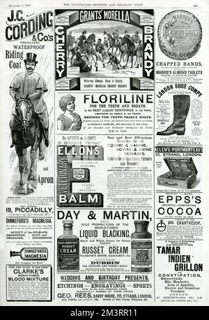 Page of Victorian adverts - 1895 Stock Photo - Alamy