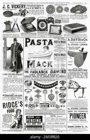 Page of Victorian adverts - 1895 Stock Photo - Alamy