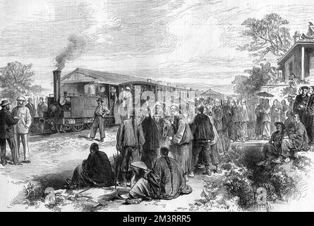 Opening of the first railway in China from Shanghai to Woosung Port ...