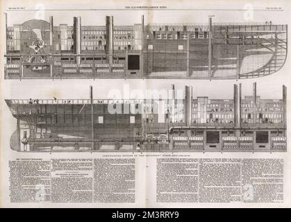 SS GREAT EASTERN designed by Isambard Brunel beached at Rock Ferry on ...