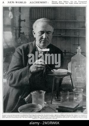 Portrait of Thomas Alva Edison c 1910 Stock Photo - Alamy