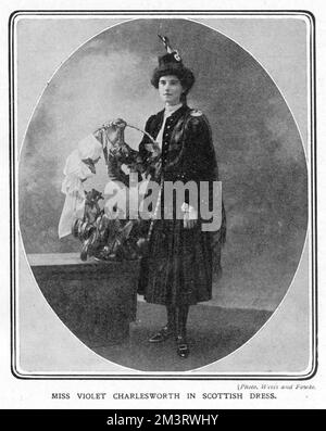 A portrait of Miss Violet 'Gordon' Charlesworth(b.1884), showcasing her ...