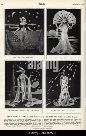 Four costumes for the Eclipse Ball Stock Photo - Alamy