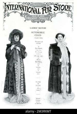 Advert for International Fur Store 1908 Stock Photo - Alamy