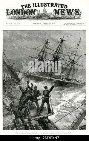 The disastrous hurricane in Samoa ; crew of the American ship , USS ...