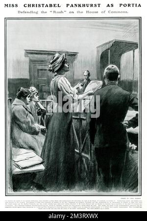 Christabel Pankhurst, Flora Drummond, and Emmeline Pankhurst were ...