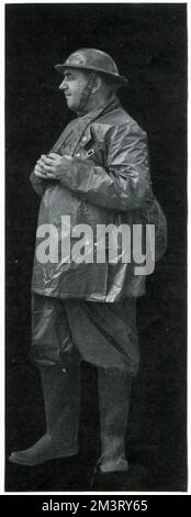 Anti-gas Clothing For Air Raid Wardens, 1941 A half length portrait of ...