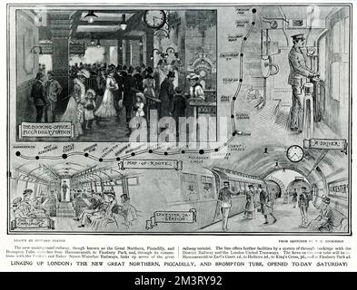 leicester square northern line tube london with passengers awaiting ...