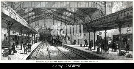 Aldgate station, London underground 1876 Stock Photo - Alamy