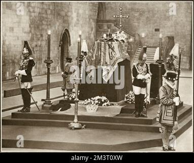 King George VI Death State Funeral February 1952 The gun carriage with ...