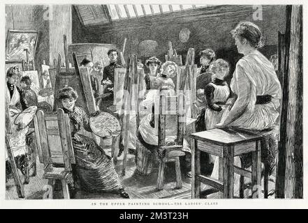 Women in an art class drawing a nude female model Stock Photo - Alamy
