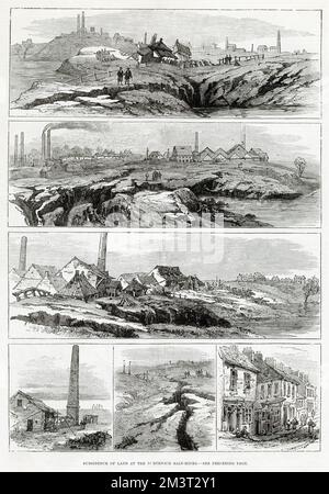 Subsidence of land at the Northwich Salt-Mines, 1881. '...remarkable ...