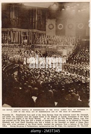 FESTIVAL OF REMEBRANCE AT ROYAL ALBERT HALL His Majesty the King attended the festival of ...