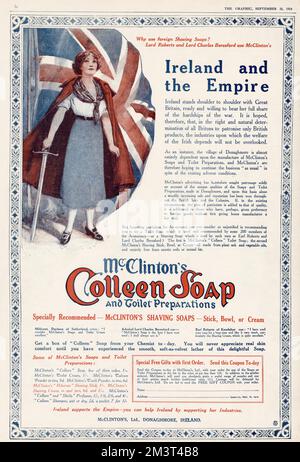 McClinton's Shaving Soap advertisement, WW1 soldier Stock Photo - Alamy