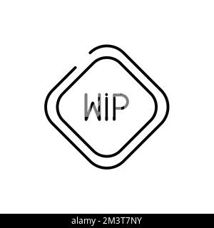 WIP color line icon. Website banner. Download process. System update ...