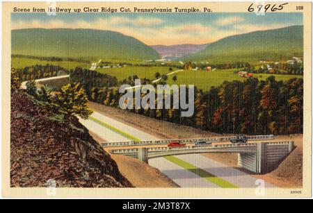 Scene from halfway up Clear Ridge Cut, Pennsylvania, Pa. , Roads ...