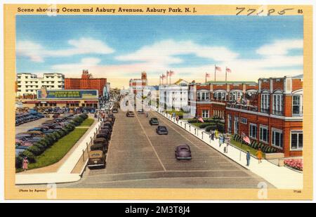 Ocean Avenue, Asbury Park, N. J. , Cities & towns, Tichnor Brothers ...