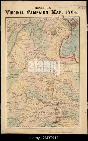 Schonberg's Virginia campaign map, 1864 Stock Photo - Alamy