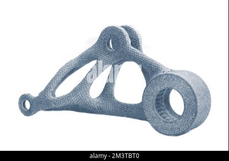 Gray model printed on 3D printer from polyamide plastic powder isolated ...