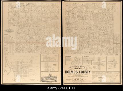 Sectional & topographical map of Holmes County, Ohio Stock Photo - Alamy