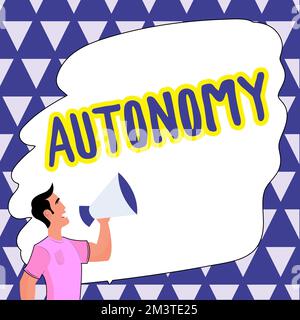 Conceptual display Autonomy, Word Written on vehicle that can guide ...