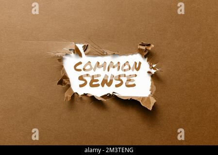 Handwriting text Common Sense, Business showcase having good sense and ...