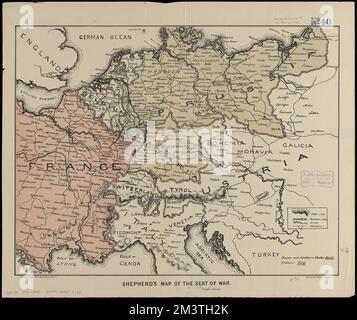 Map of the seat of war , Franco-Prussian War, 1870-1871, Maps, France ...