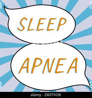 Text sign showing Sleep Apnea. Concept meaning The temporary stoppage ...