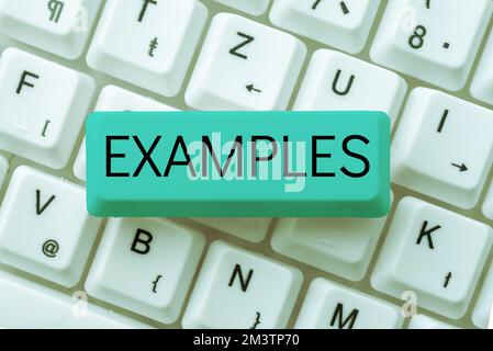 Sign displaying Examples, Business approach photo Sample Model to ...