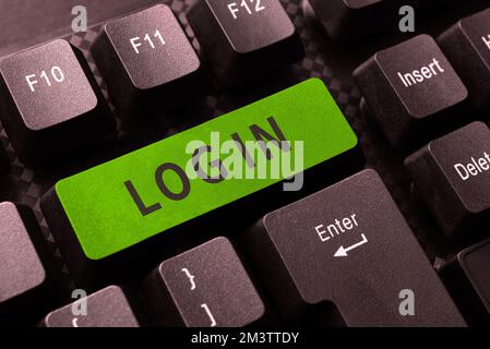 Conceptual caption Log In, Business concept go through the procedures ...